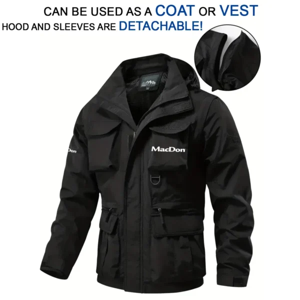 MacDon Exclusive Logo Waterproof Multi Pocket Jacket Detachable Hood ...