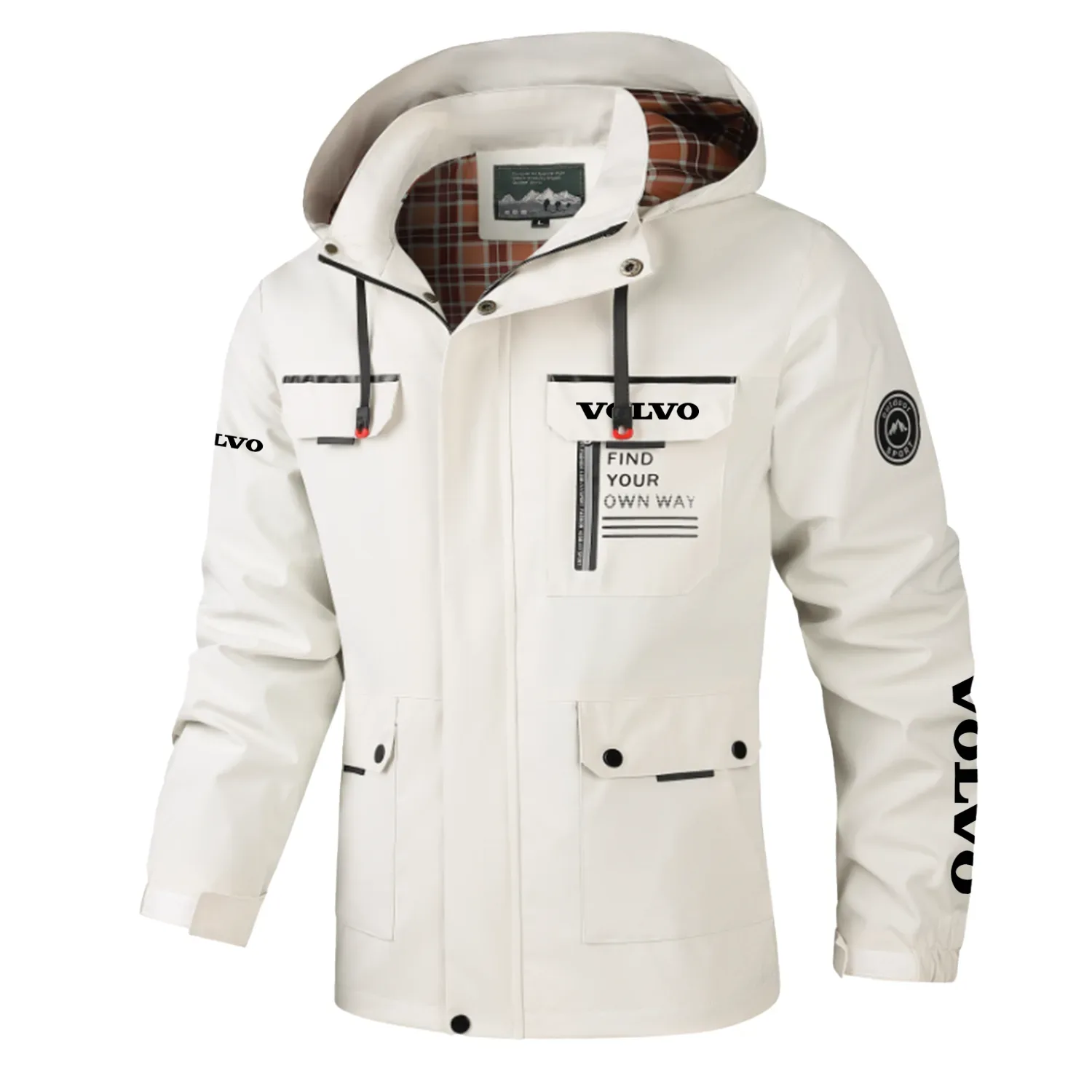 Volvo Exclusive Logo Multi-Pocket Windbreaker Jacket, Waterproof ...
